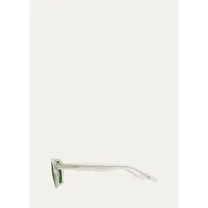 Barton Perreira Transparent-acetate Rectangle Sunglasses