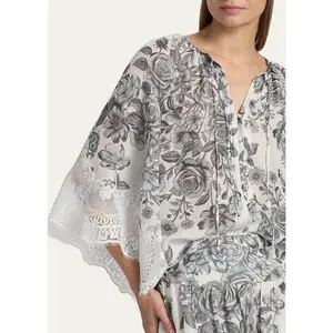 Kobi Halperin Paloma Lace-trim Viscose-linen Blouse