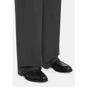 FERRAGAMO Hammered Leather Penny Loafers
