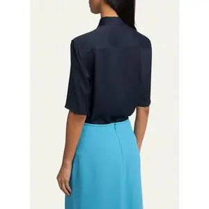 JIL SANDER Short-sleeve Viscose Button-down Shirt