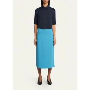 JIL SANDER Short-sleeve Viscose Button-down Shirt