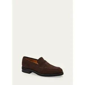 FERRAGAMO Stefano Scratch-resistant Suede Penny Loafers
