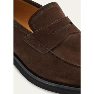 FERRAGAMO Stefano Scratch-resistant Suede Penny Loafers