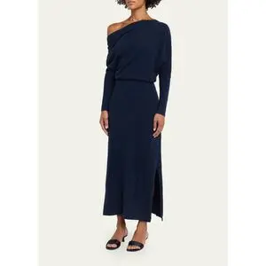 Altuzarra Kasos One-shoulder Draped Cashmere Midi Dress