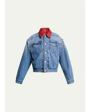 Isabel Marant Étoile Devyn Reversible Leather & Denim Jacket