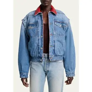 Isabel Marant Étoile Devyn Reversible Leather & Denim Jacket