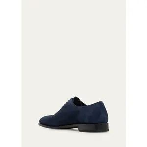 FERRAGAMO Angiolo Tramezza Suede Oxfords - Blue