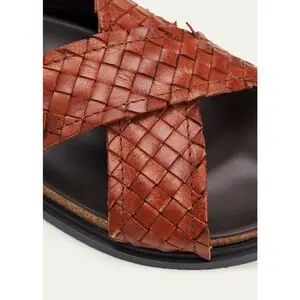 THE ROW Woven Leather Buckle Sandals