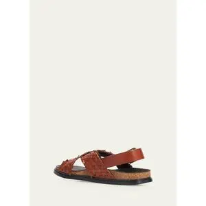 THE ROW Woven Leather Buckle Sandals