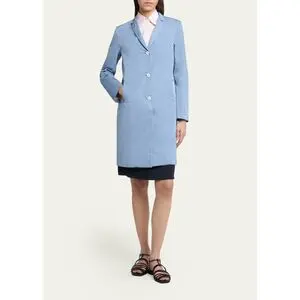 JIL SANDER Silk-blend Single-breasted Long Coat