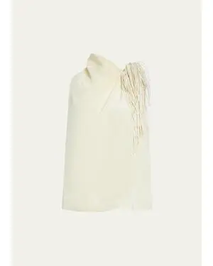 Altuzarra Alden Silk Fringe Top - Macadamia