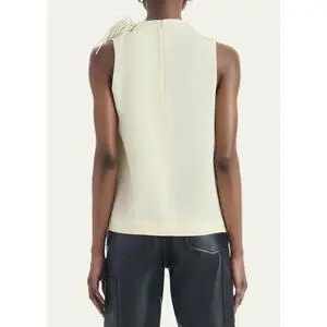 Altuzarra Alden Silk Fringe Top - Macadamia