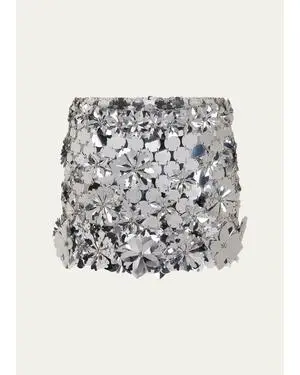 Rabanne Floral Sequined Mini Skirt