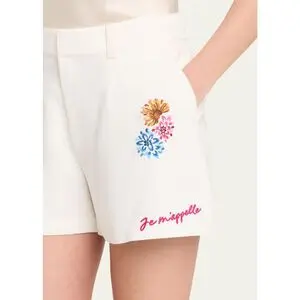 Cinq À Sept Emmie Embroidered Vine Shorts