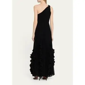 Kobi Halperin Iris Pleated Asymmetric Gown