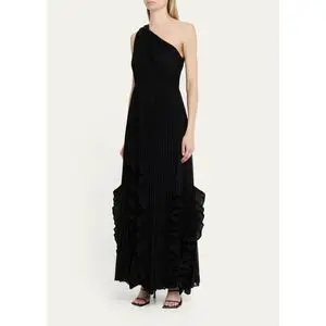 Kobi Halperin Iris Pleated Asymmetric Gown