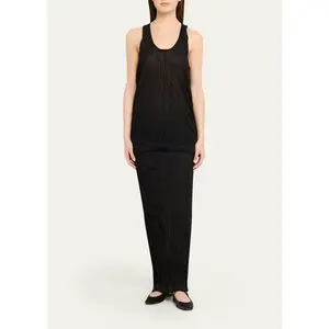 TOTEME Crinkled Knit Tank Top - Black