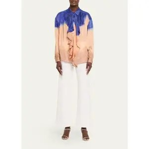 Ulla Johnson X Helen Frankenthaler Gesture Silk-chiffon Ruffle Blouse