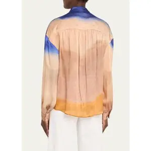 Ulla Johnson X Helen Frankenthaler Gesture Silk-chiffon Ruffle Blouse