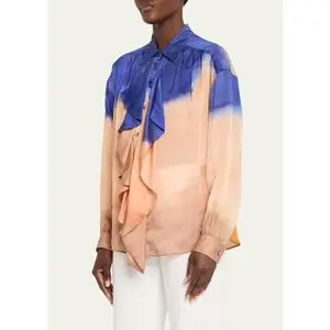 Ulla Johnson X Helen Frankenthaler Gesture Silk-chiffon Ruffle Blouse