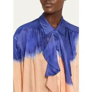 Ulla Johnson X Helen Frankenthaler Gesture Silk-chiffon Ruffle Blouse