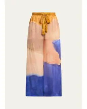 Ulla Johnson X Helen Frankenthaler Julien Silk-chiffon Pants