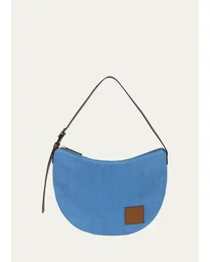 WE-AR4 The Swing Crescent Shoulder Bag - Denim