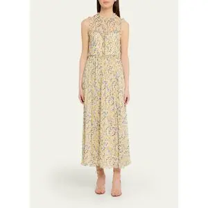 Ulla Johnson Kasia Floral Silk Chiffon Midi Dress