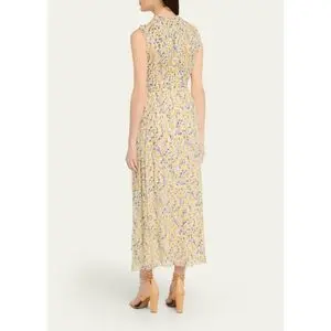 Ulla Johnson Kasia Floral Silk Chiffon Midi Dress