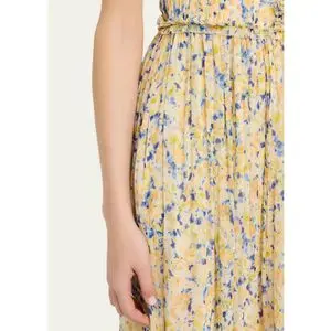 Ulla Johnson Kasia Floral Silk Chiffon Midi Dress