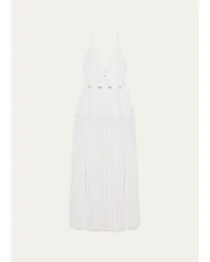 Simkhai Selene Pleated Cotton Gown