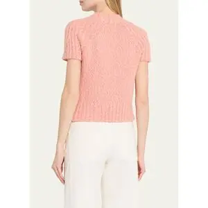 3.1 Phillip Lim Chunky Marled Knit Short-sleeved Mock-neck Sweater