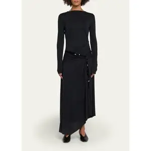 3.1 Phillip Lim Embellished Draped Long-sleeve Maxi Dress
