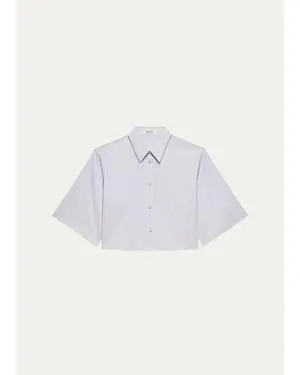 Helmut Lang Cropped Trench Shirt - Light Blue