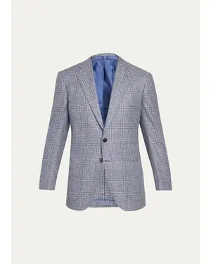 Cesare Attolini Plaid Cashmere Jacket - Blue Multi