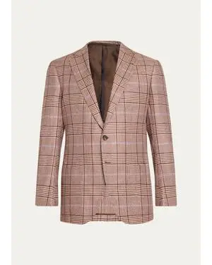 Cesare Attolini Plaid Cashmere Jacket - Brown