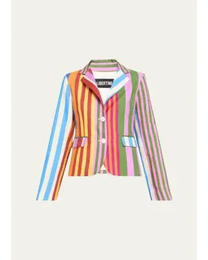 Libertine Tangier Stripe Linen Classic Jacket - Multi