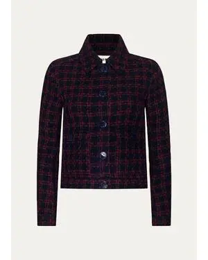 L'Agence Nyx Tweed Crop Jacket - Midnight