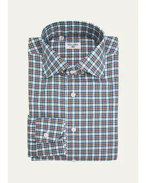 Cesare Attolini Cotton Plaid Button-down Shirt - Blue