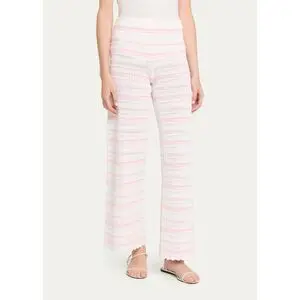 LoveShackFancy Clarabeth Striped Crochet Pants