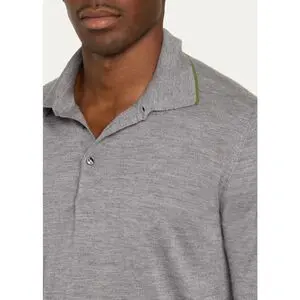 Cesare Attolini Cashmere And Silk Tipped Polo Sweater - Silver