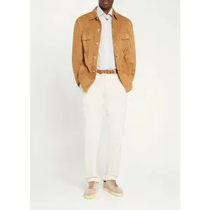 Cesare Attolini Suede Check-lined Shirt Jacket