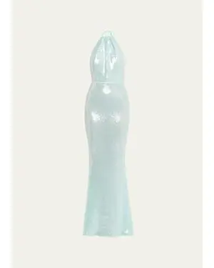 Retrofete Elexa Sequined Halter Dress
