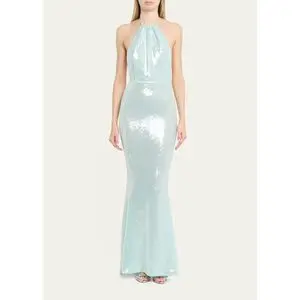 Retrofete Elexa Sequined Halter Dress