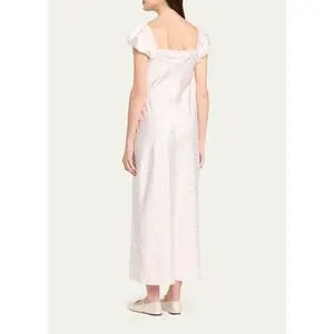 LoveShackFancy Epone Floral Puff-sleeve Maxi Dress