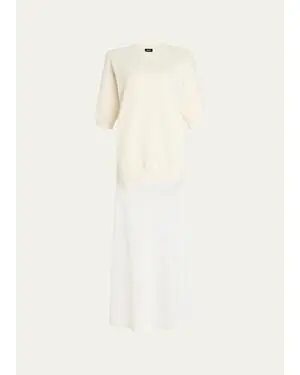 SEROYA Arwen Knit Maxi Dress - Eggshell