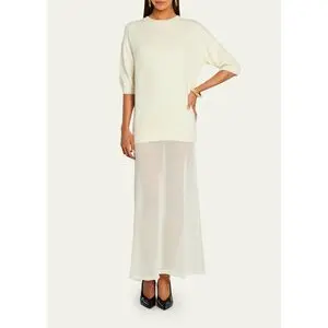SEROYA Arwen Knit Maxi Dress - Eggshell