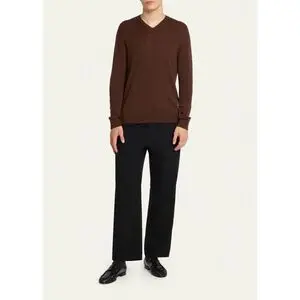 THE ROW Thamm Cashmere V-neck Sweater - Chocolate