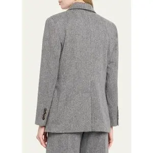 Brunello Cucinelli Wool-mohair Herringbone Blazer