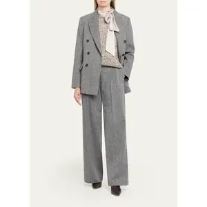 Brunello Cucinelli Wool-mohair Herringbone Blazer
